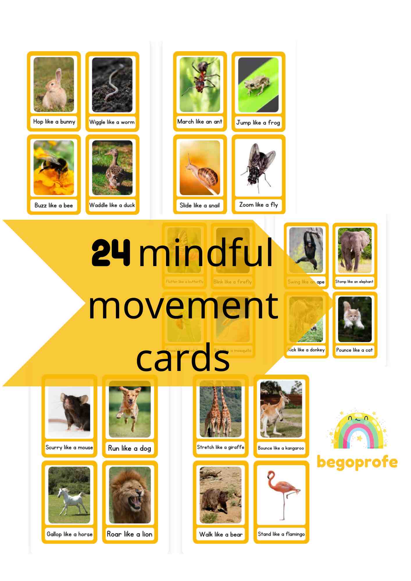 Profes Papel Tijera Animal movement, brain break cards, self regulation ...